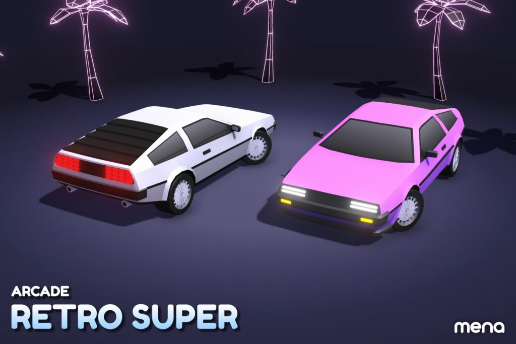 ARCADE: Retro Super Cars – Mena – 3D Vehicle Game Assets